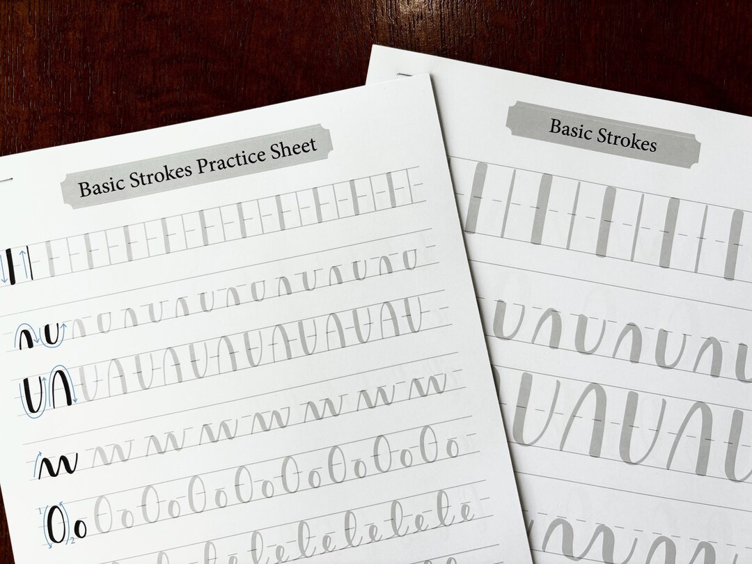 Bundle—calligraphy Practice Worksheets for Brush Tip Pens and Markers ...
