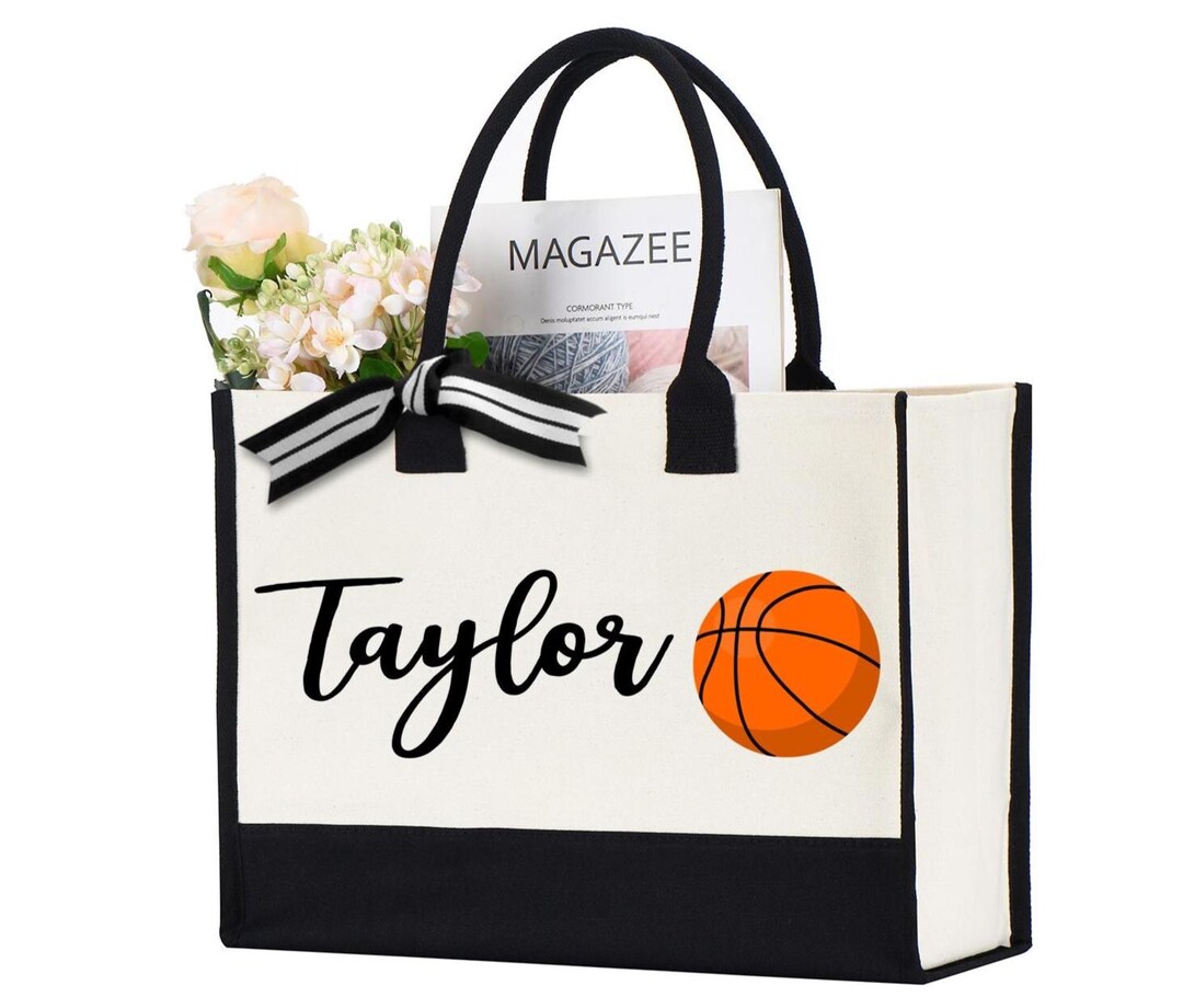 Custom Basketball Tote Bag, Basketball Tote Bag, Basketball Team Gifts ...