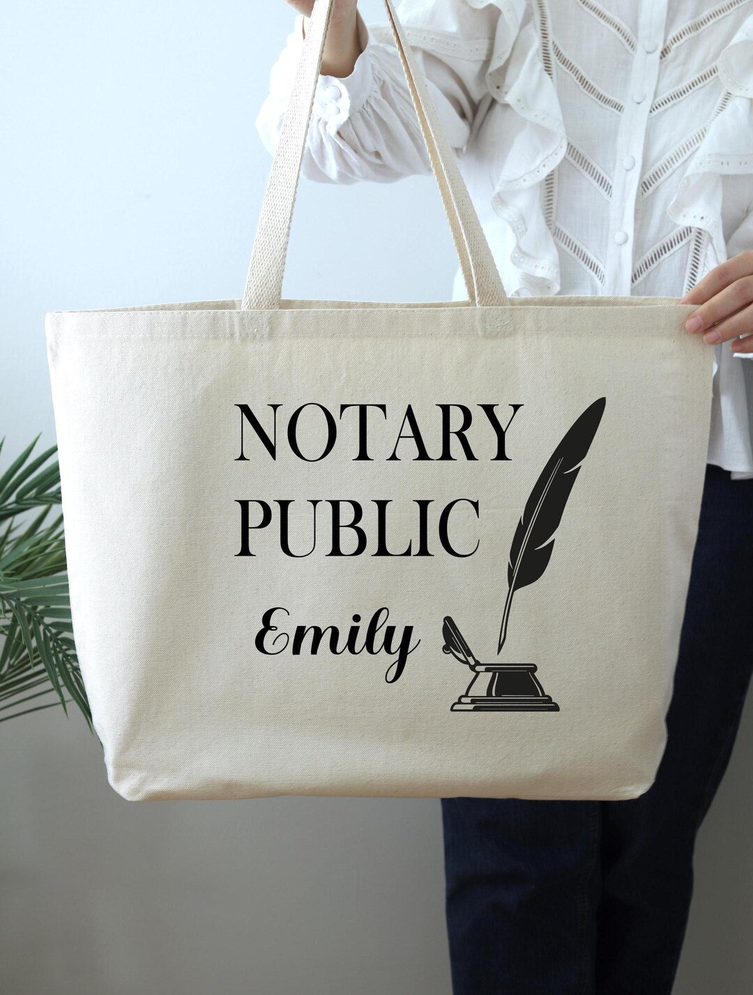 Custom Notary Tote Bag, Personalized Notary Tote Bag, Customized Name ...