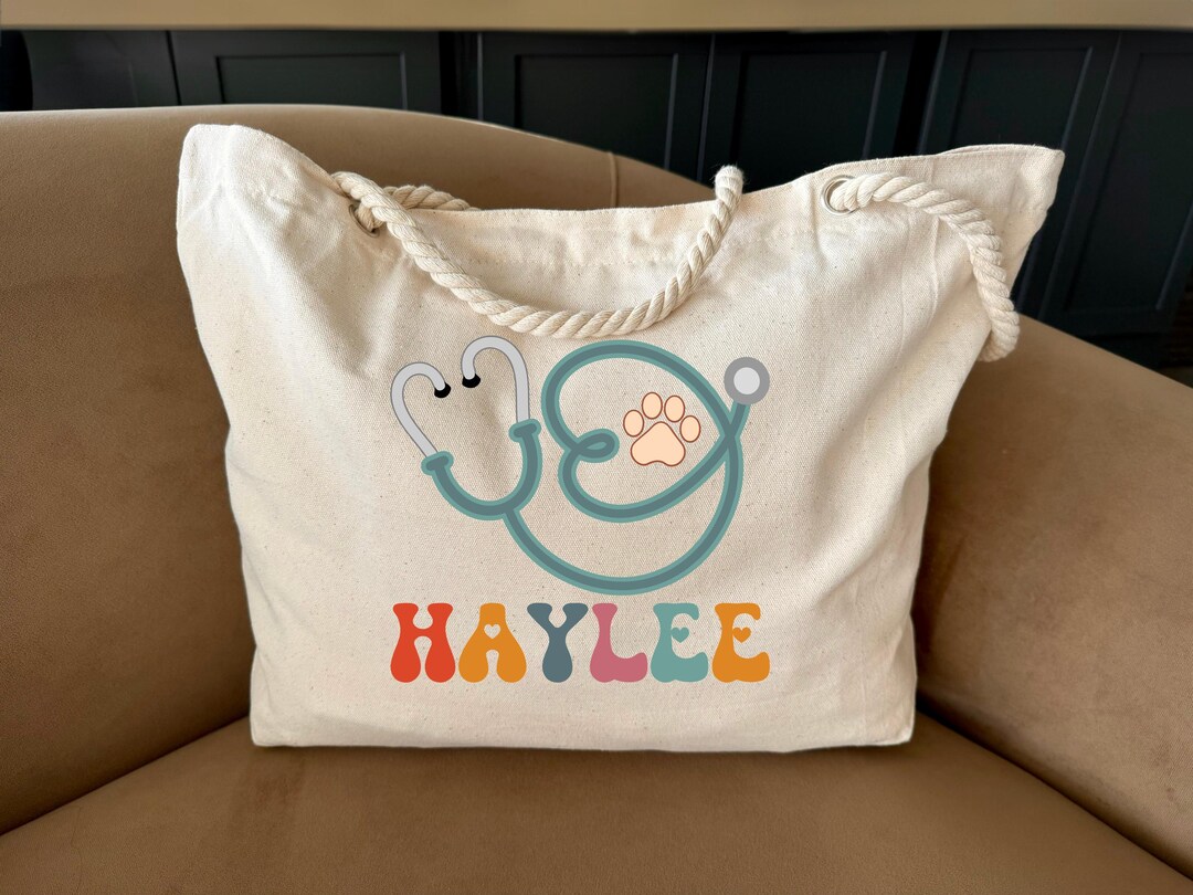 Custom Vet Tech Tote Bag, Personalized Veterinarian Bag, Gift for ...