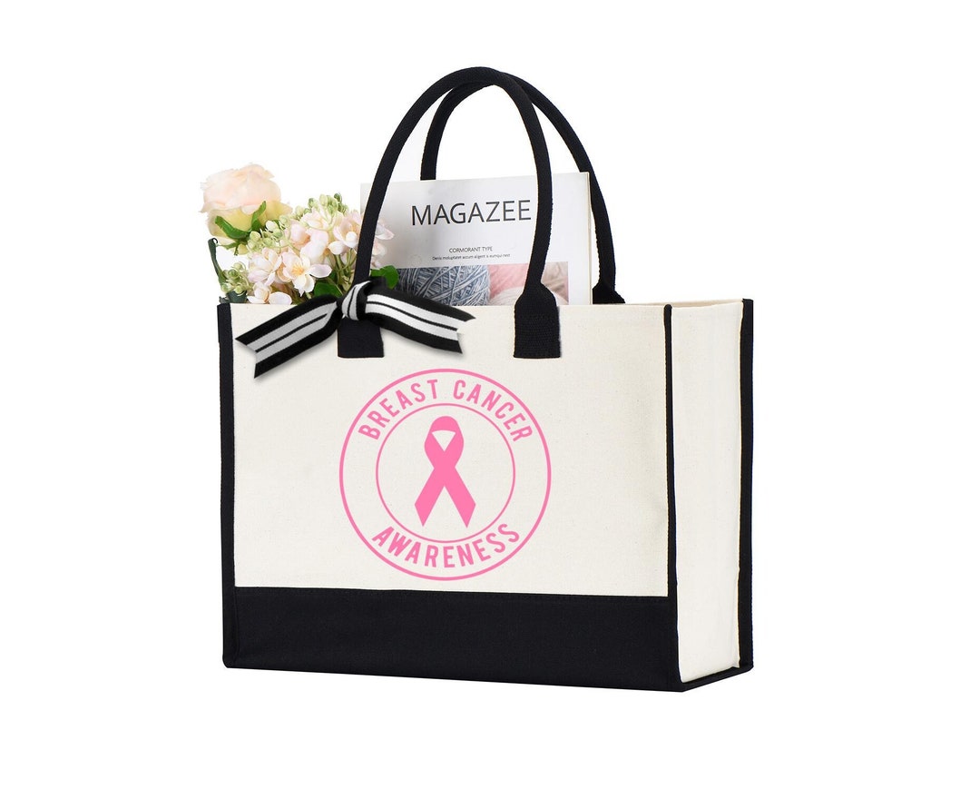 Breast Cancer Awareness Tote Bag, Cancer Pink Ribbon Bag, Cancer ...