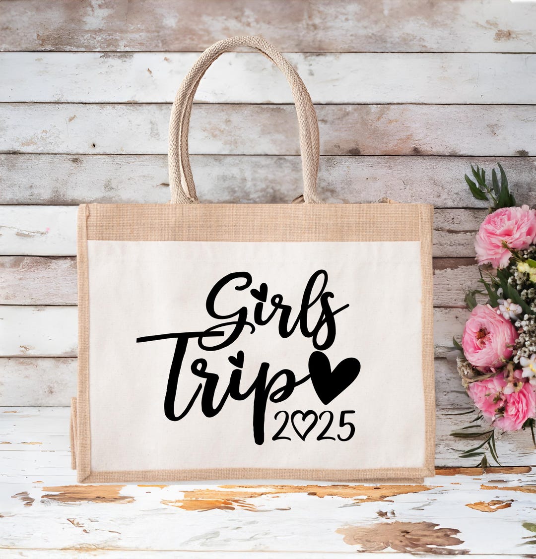 Custom Girls Trip Jute Bag, Personalized Girls Trip Gifts, Girls Trip ...