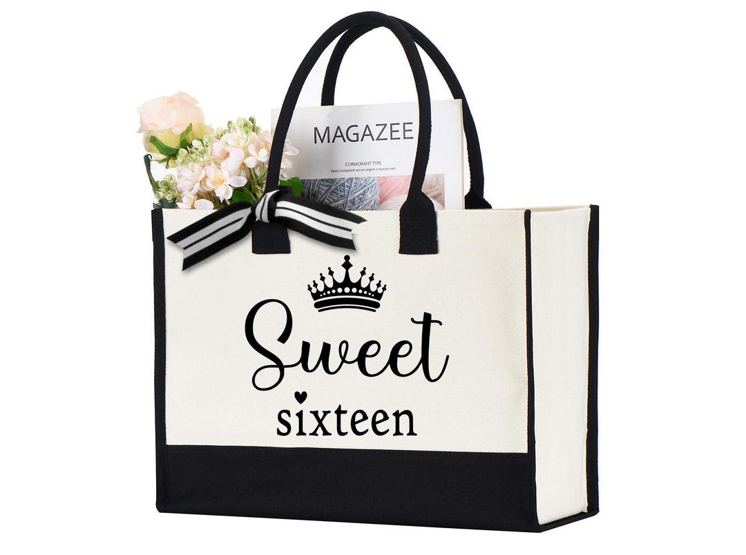 Sweet Sixteen Tote Bag, Sweet Sixteen Birthday Gift Bag, Birthday Bag ...