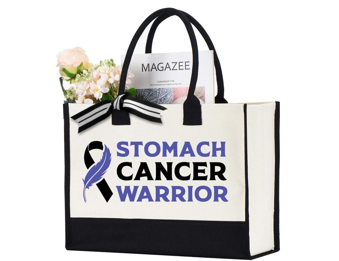 Stomach Cancer Awareness Ribbon Tote Bag, Stomach Cancer Bag, Cancer ...