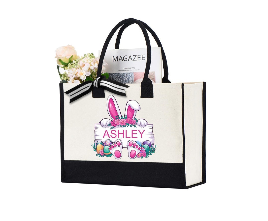 Custom Easter Tote Bags, Easter Gift for Kids, Personalized Easter Bags ...