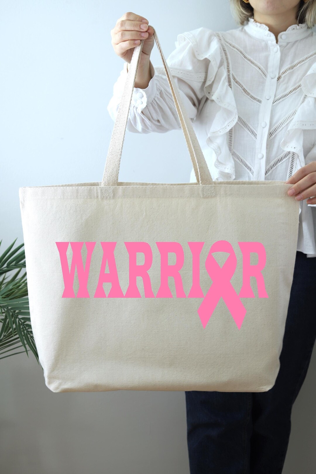 Cancer Warrior Tote Bag, Warrior Cancer Ribbon Bag, Cancer Support Gift ...