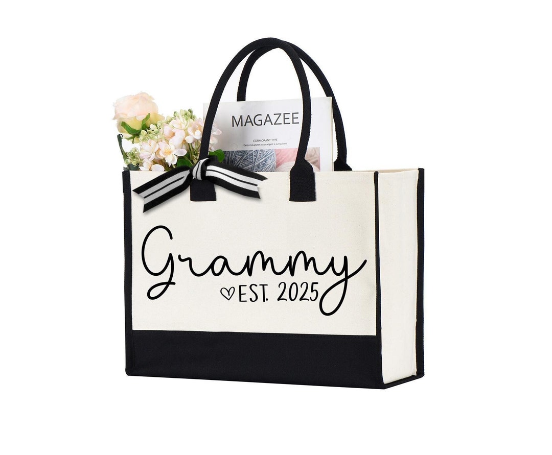 Custom Grammy Est Tote Bag, Personalized Grammy Gift, Grammy Life ...