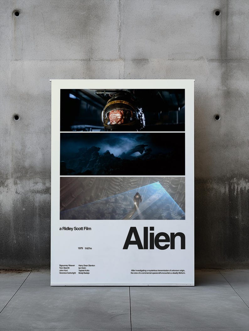 Alien, Movie Poster, Modern Movie Poster Print, Alien Poster Wall Decor ...