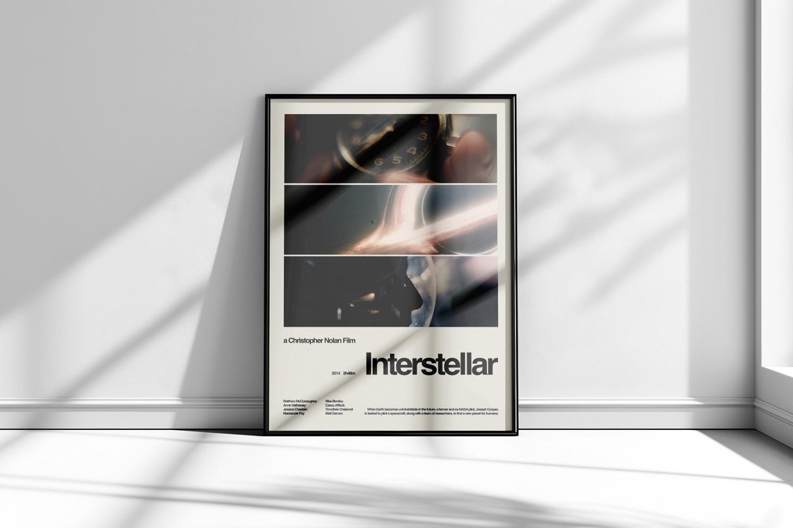 Interstellar, Interstellar Poster, Christopher Nolan Print, Sci-fi Movie Art, Minimalist ...