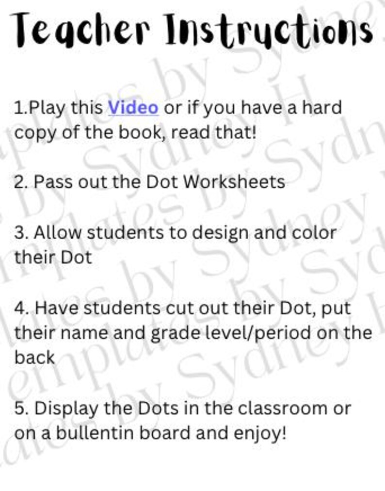K-8 Art Mini Lesson Based on the Dot by Peter H Reynolds - Etsy Canada