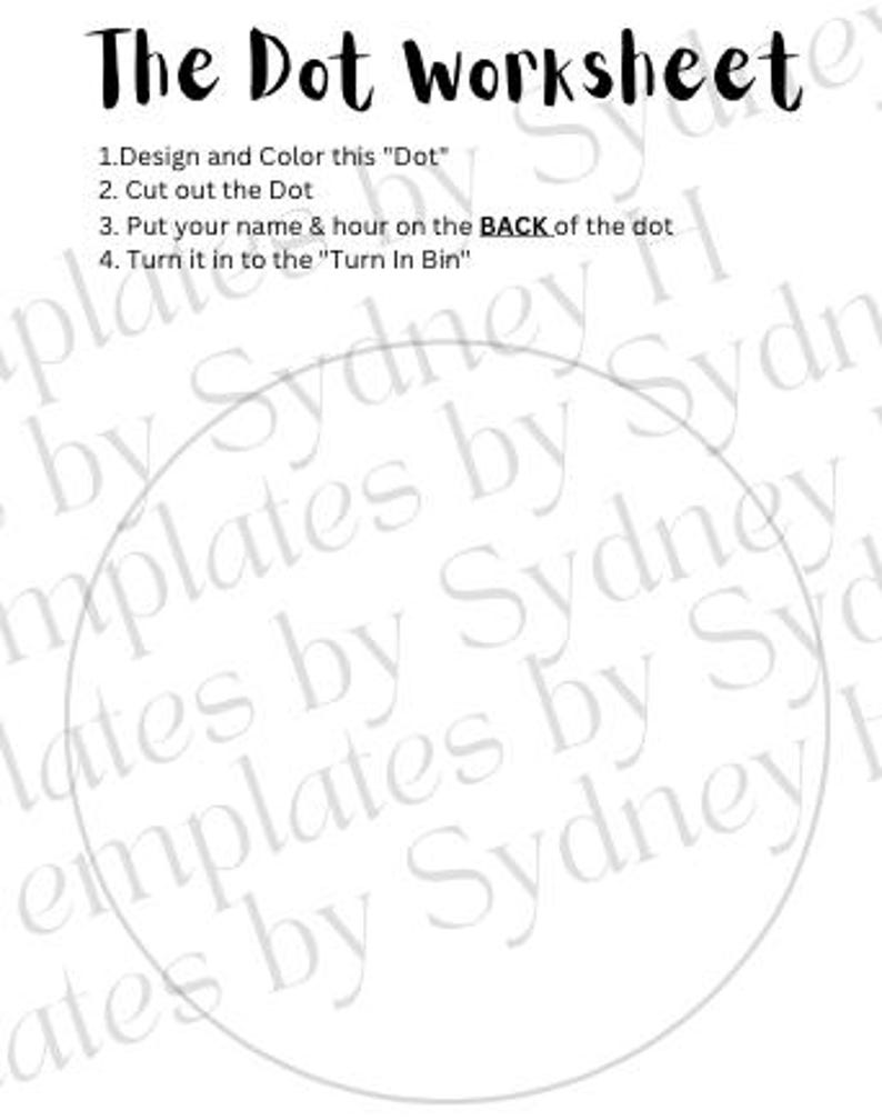 K-8 Art Mini Lesson Based on the Dot by Peter H Reynolds - Etsy Canada