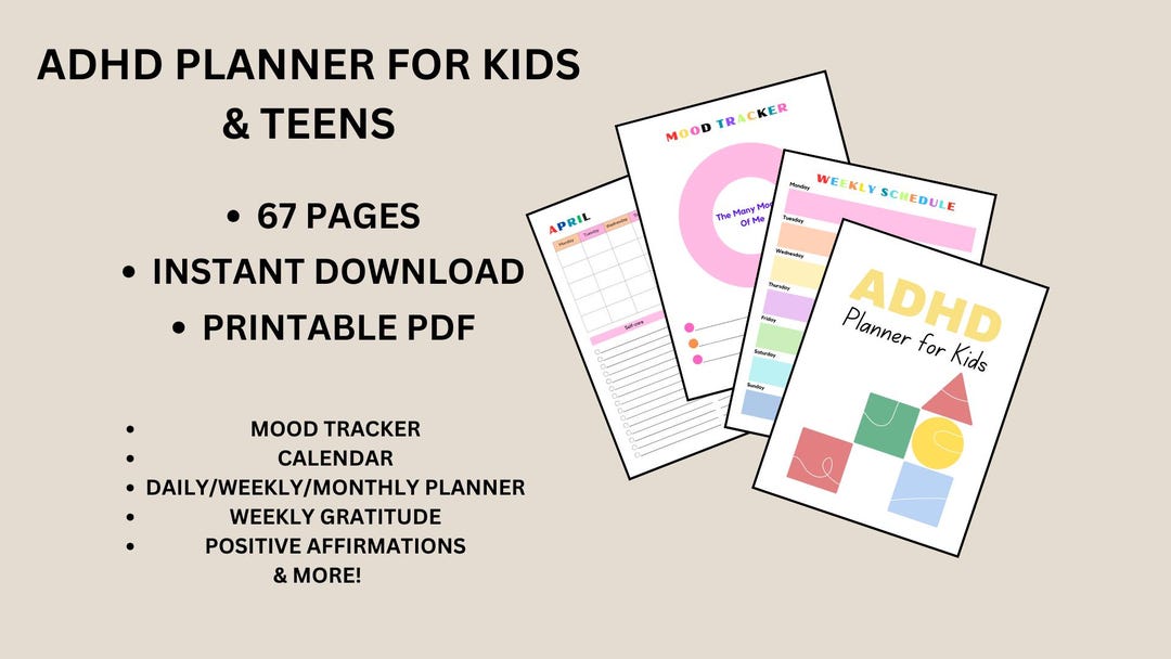 Ultimate ADHD Planner for Kids, Download Printable Template Checklist ...