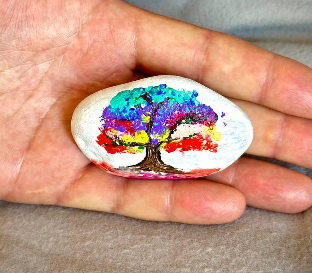 Fall Hand Painted Rock, Hand-painted Fall Rocks, Decorative Stone ...