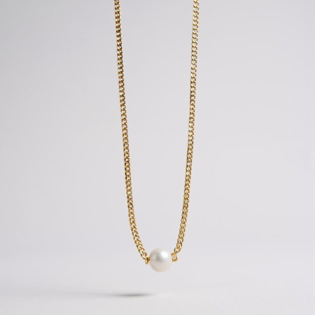 Luna Pearl Necklace |18k Gold Plated | Waterproof - Etsy