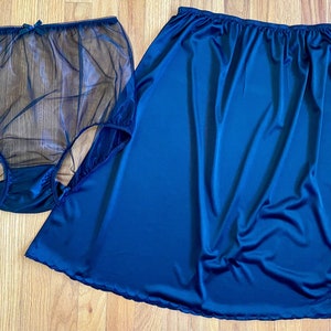 Vintage 60s Half Slip and Sheer Brief Panties size 11/3X BLACK High ...