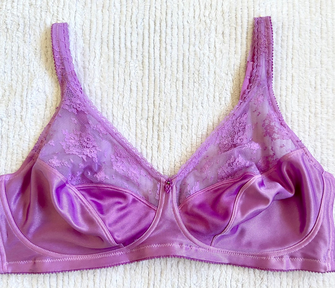 Vintage Sheer Lace Bra 42C EXQUISITE FORM Purple Wireless - Etsy