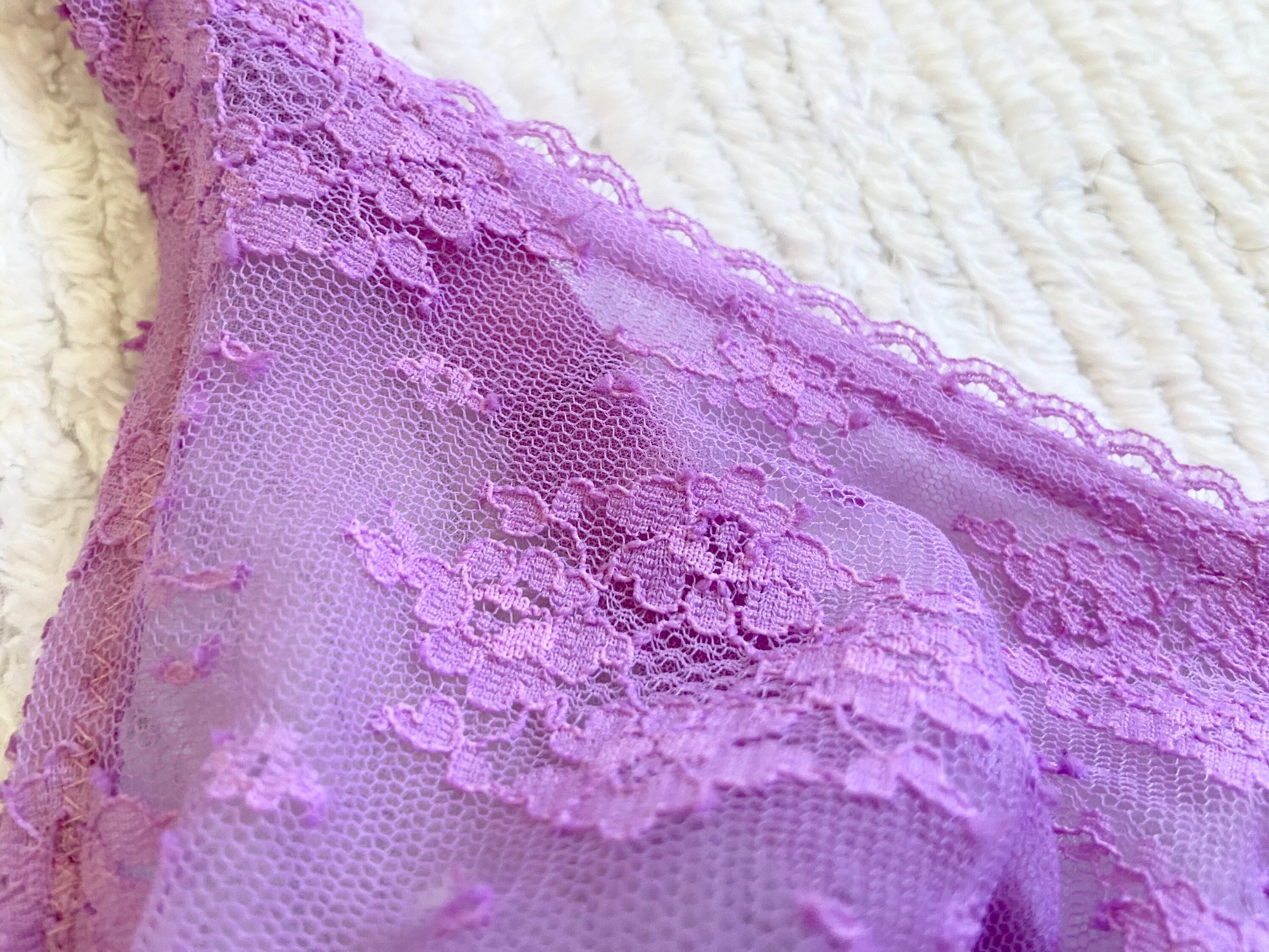 Vintage Sheer Lace Bra 42C EXQUISITE FORM Purple Wireless - Etsy