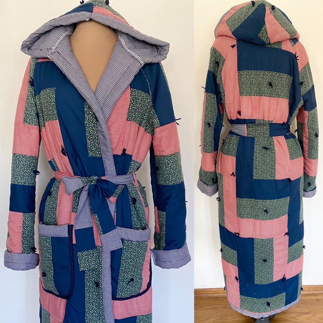 Vintage 60s-inspired Quilted Patchwork Robe *medium/large* Cottagecore ...