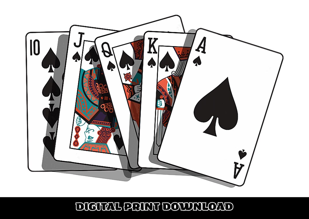 File PNG Royal Flush Spades Poker Winning Hand Digital Art - Etsy