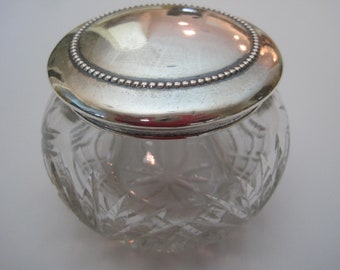 Glass powder jar | Etsy