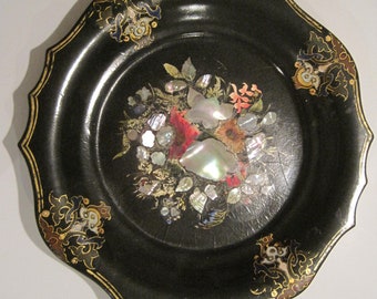 Antique Paper Mache Plate - Etsy