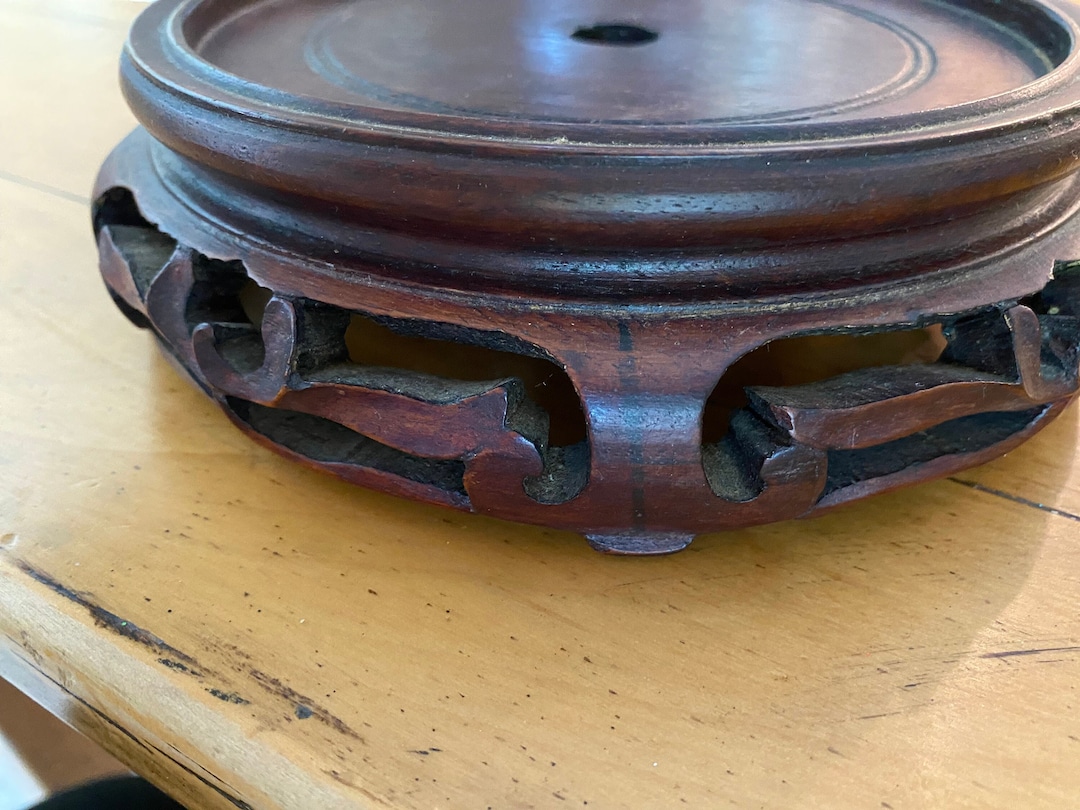 Vintage Large Carved Asian Stand - Etsy