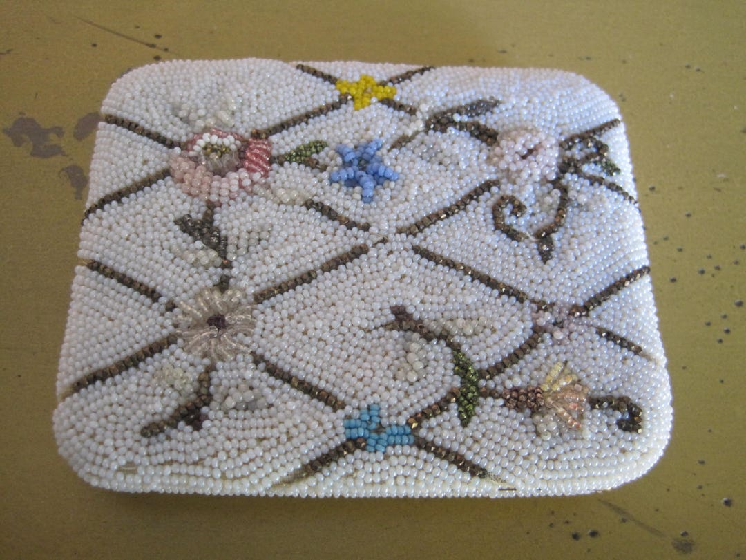 Vintage Micro Beaded Compact - Etsy