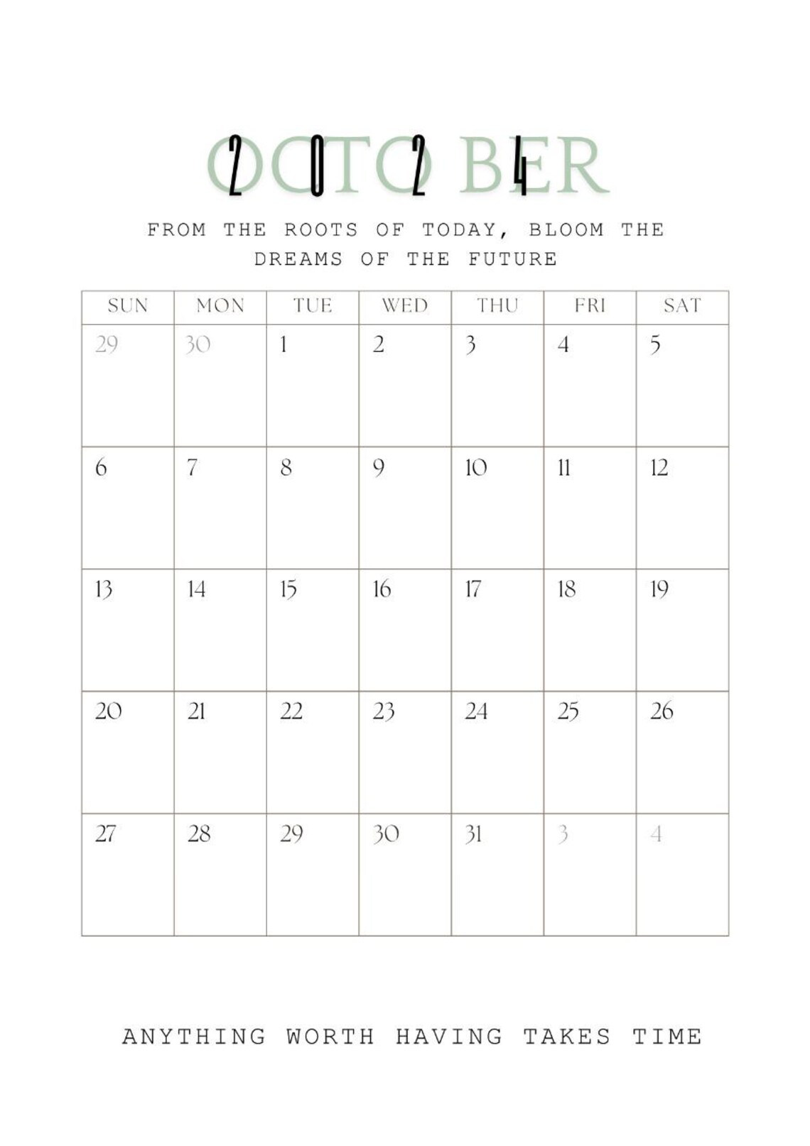 2024 October Calendar October Calendar Printable Sunday & Monday Start ...