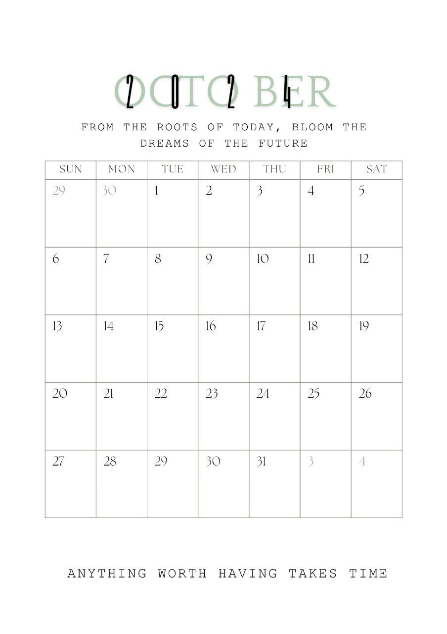2024 October Calendar October Calendar Printable Sunday & Monday Start ...
