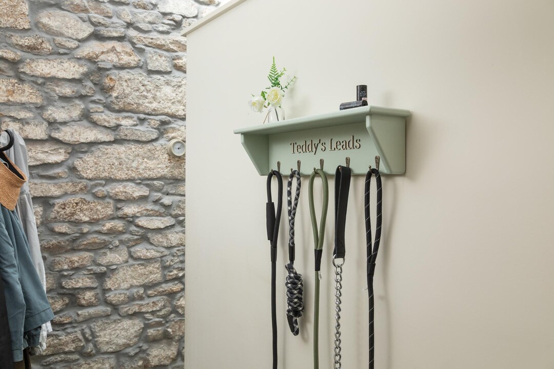 Personalised Key and Dog Lead Rack, Key Hooks, Dog Lead Hooks, Wall ...