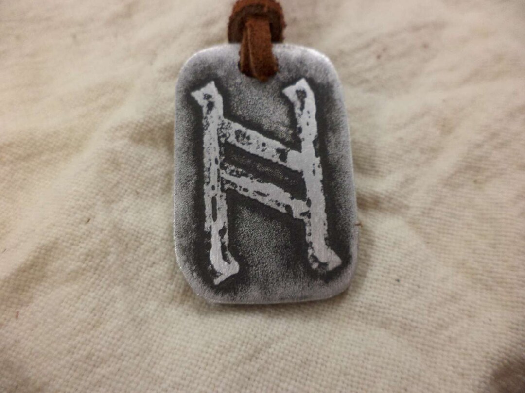 Primitive Etched Aluminum Hagal Rune - Etsy