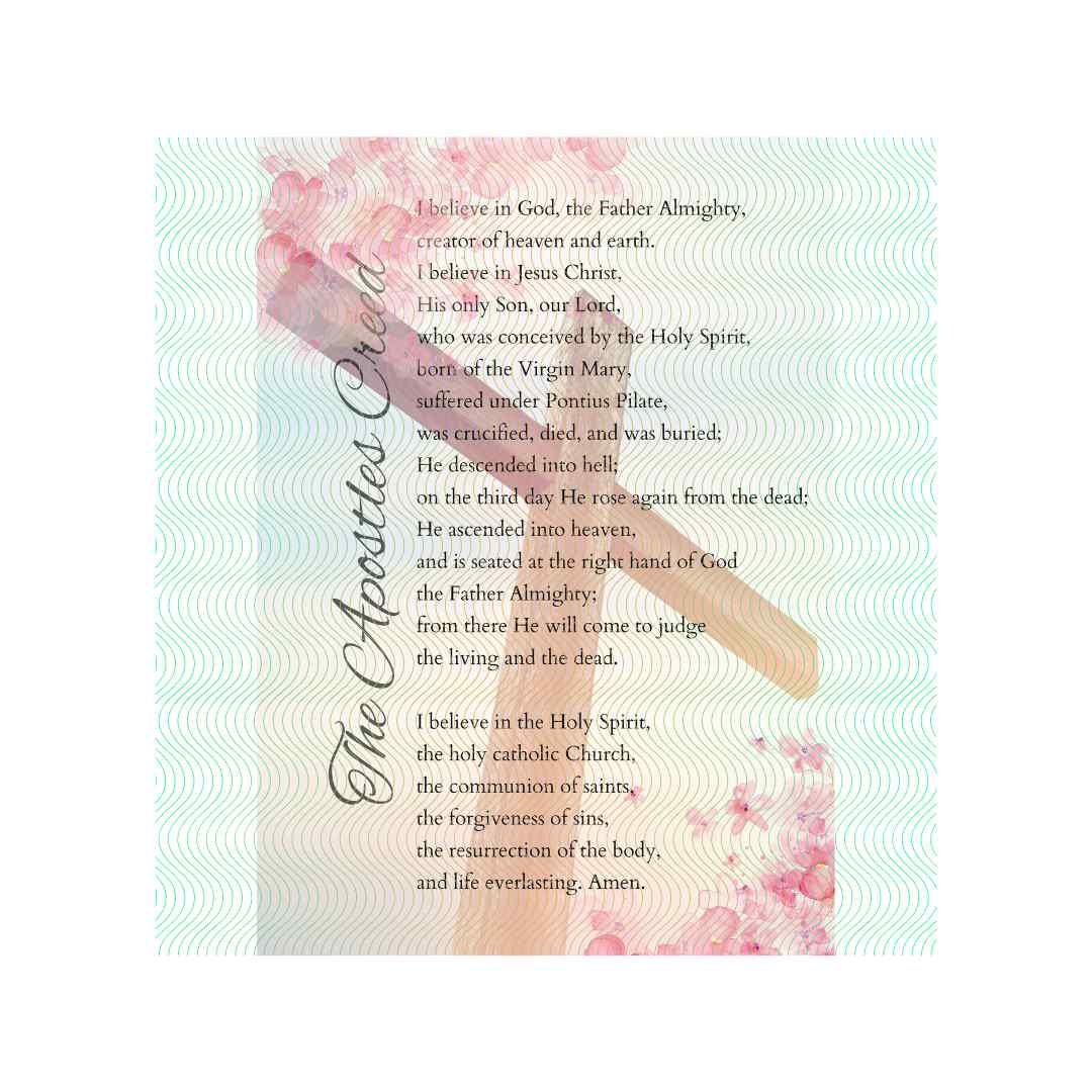 Apostles Creed Floral Cross Design - Etsy