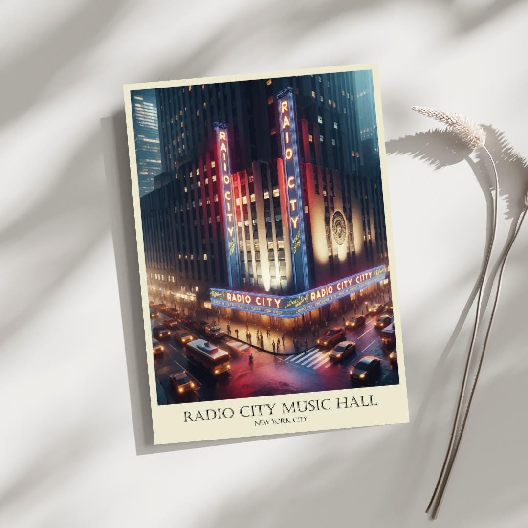 Radio City Music Hall, NYC, Travel, Poster, Print, Art, Home Décor ...