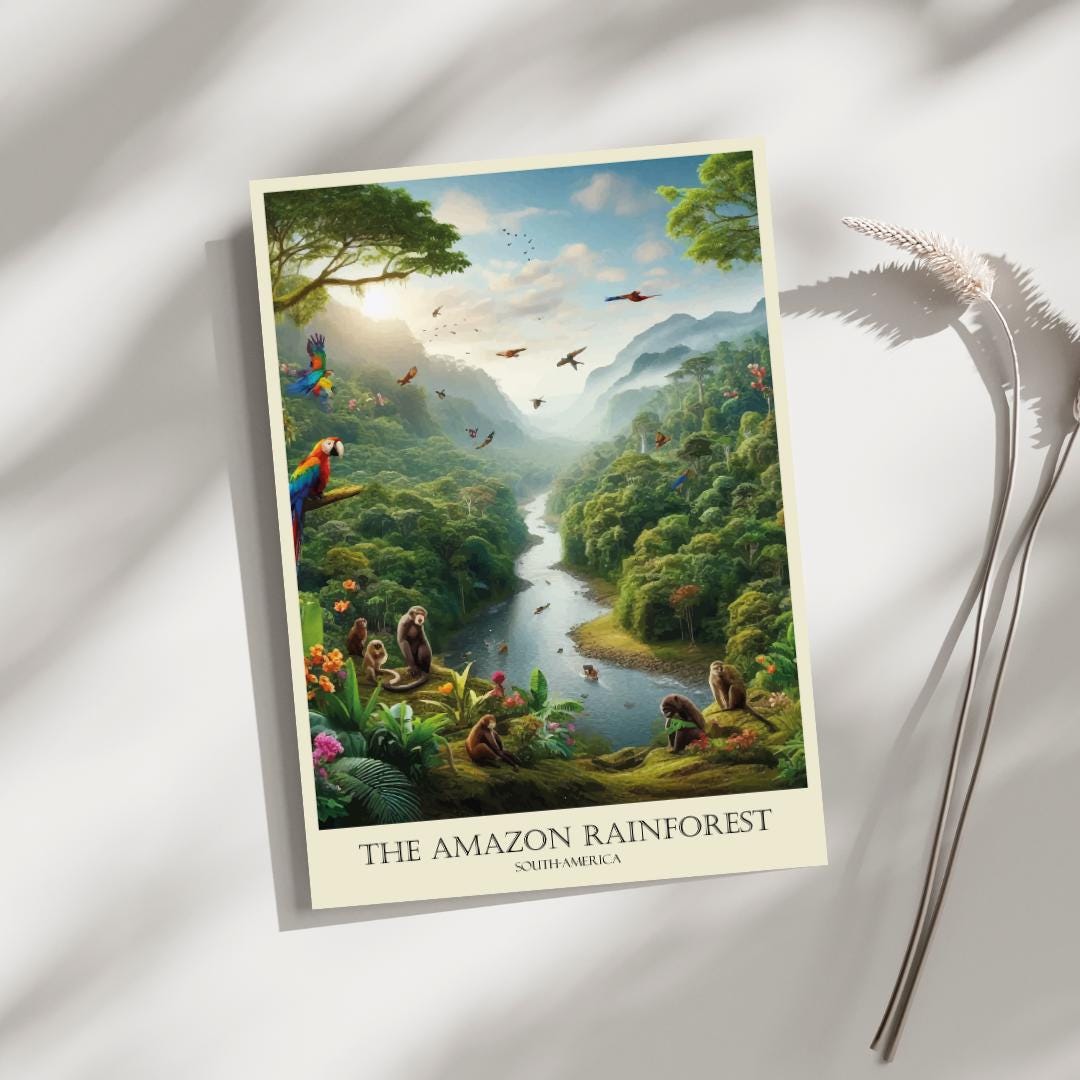 Amazon Rainforest, South America, Travel, Poster, Print, Art, Home ...