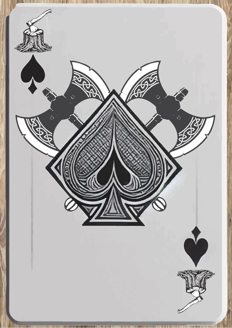 Card of Steel, Axe, Playing Card, Poster, Print, Art, Home Décor, Wall ...