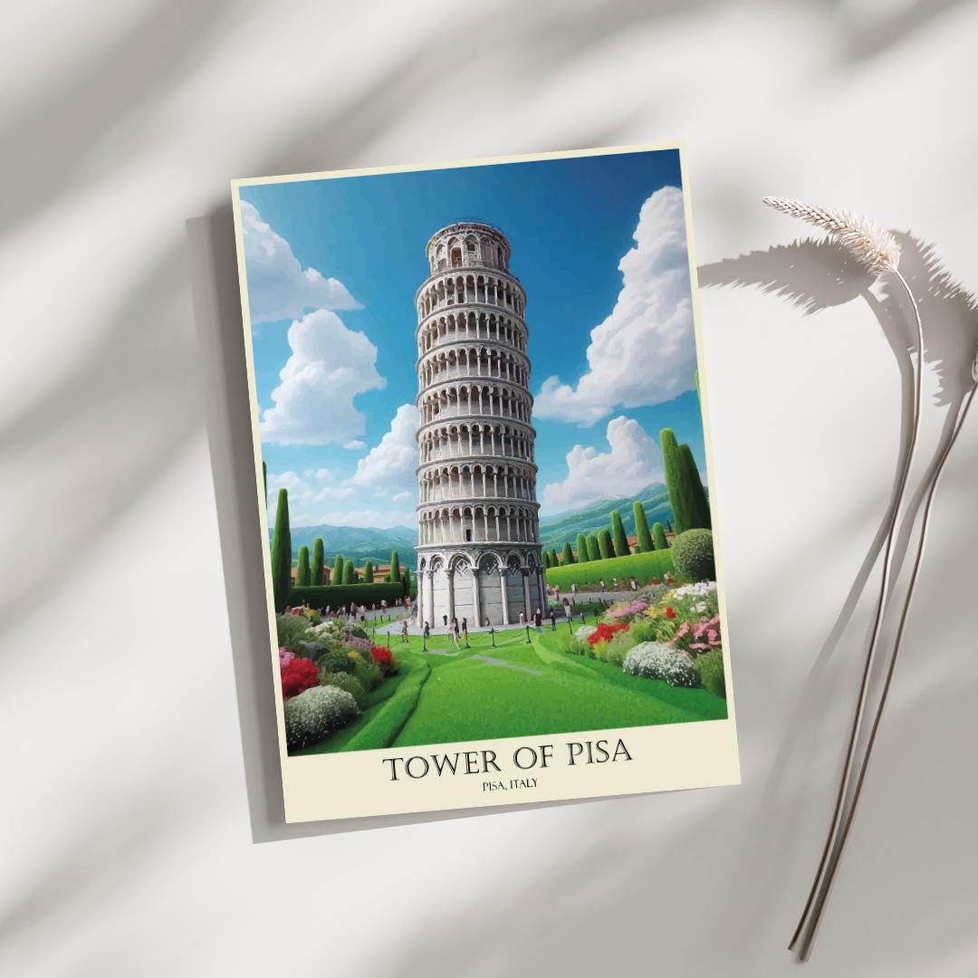 Tower of Pisa, Towering Legacy, Poster, Print, Art, Home Décor, Wall ...