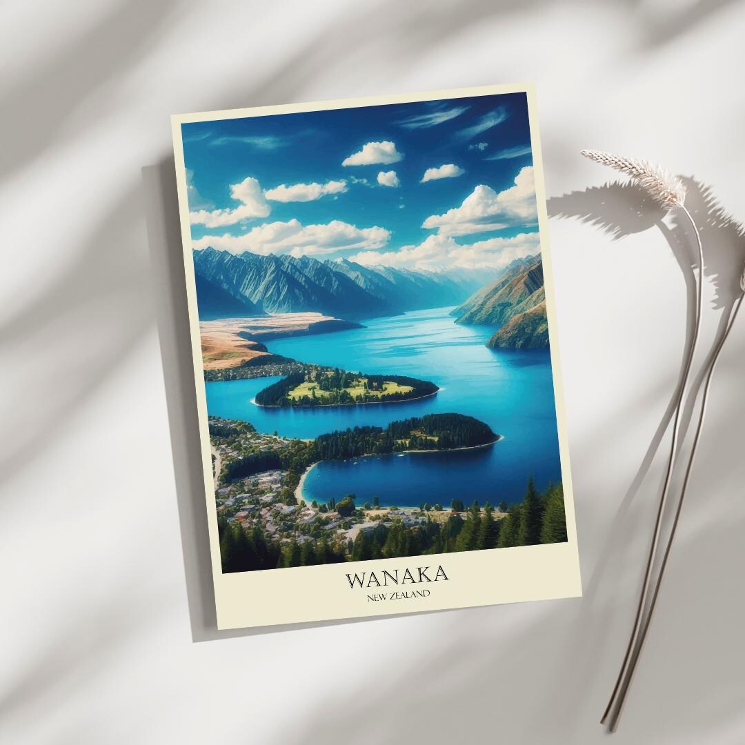 Wanaka, New Zealand, Skyline, Travel, Poster, Print, Art, Home Décor ...