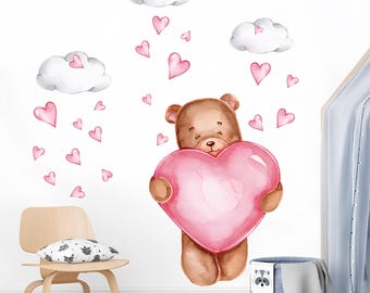 Wall Stickers for Kids/bear Stickers/nursery Sticker/teddy Bear With a ...