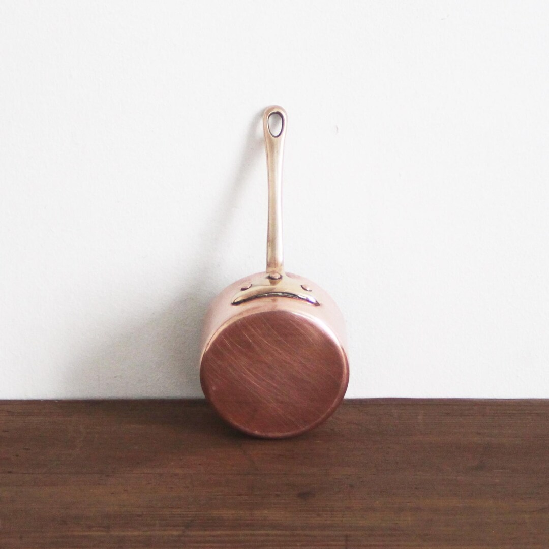 Vintage French Copper Mini Pot Pan Saucepan With Brass Handle Stamped ...