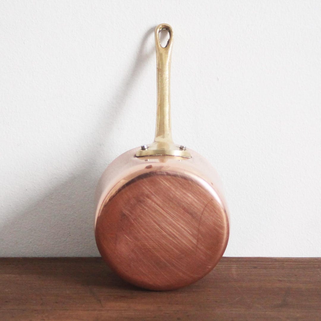Vintage French Copper Mini Pot Pan Saucepan With Brass Handle and Lid ...