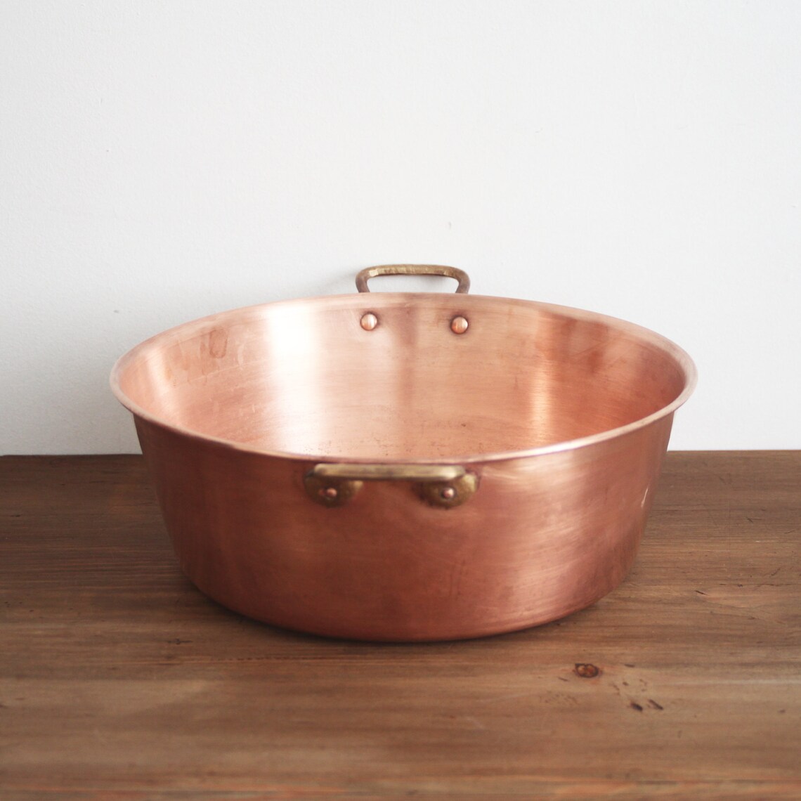 Vintage French Copper Confiture Jam Pan Pot With Brass Handles - Etsy