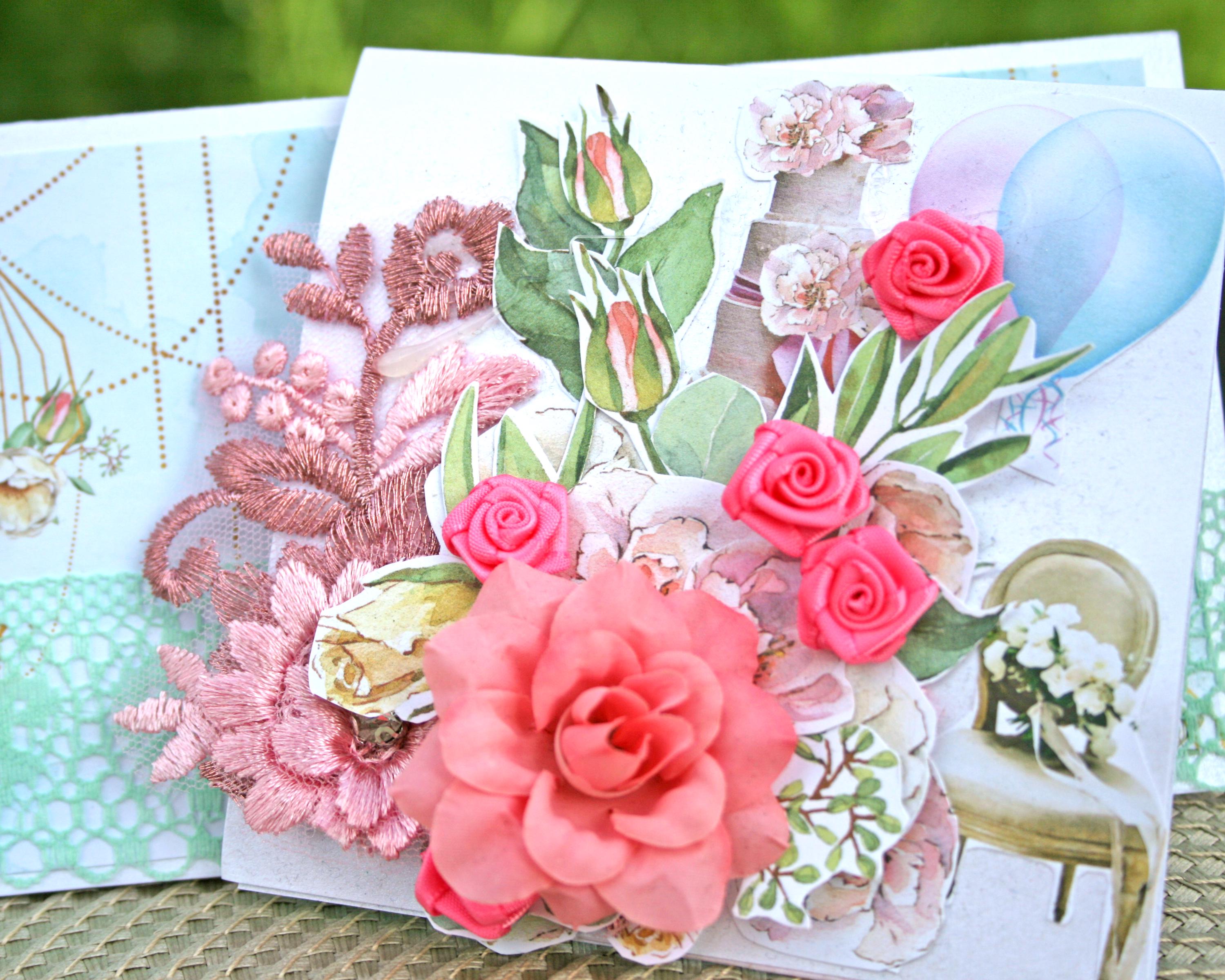 Handmade 3D Pink Rose Card for Special Occasions | Birthday ...