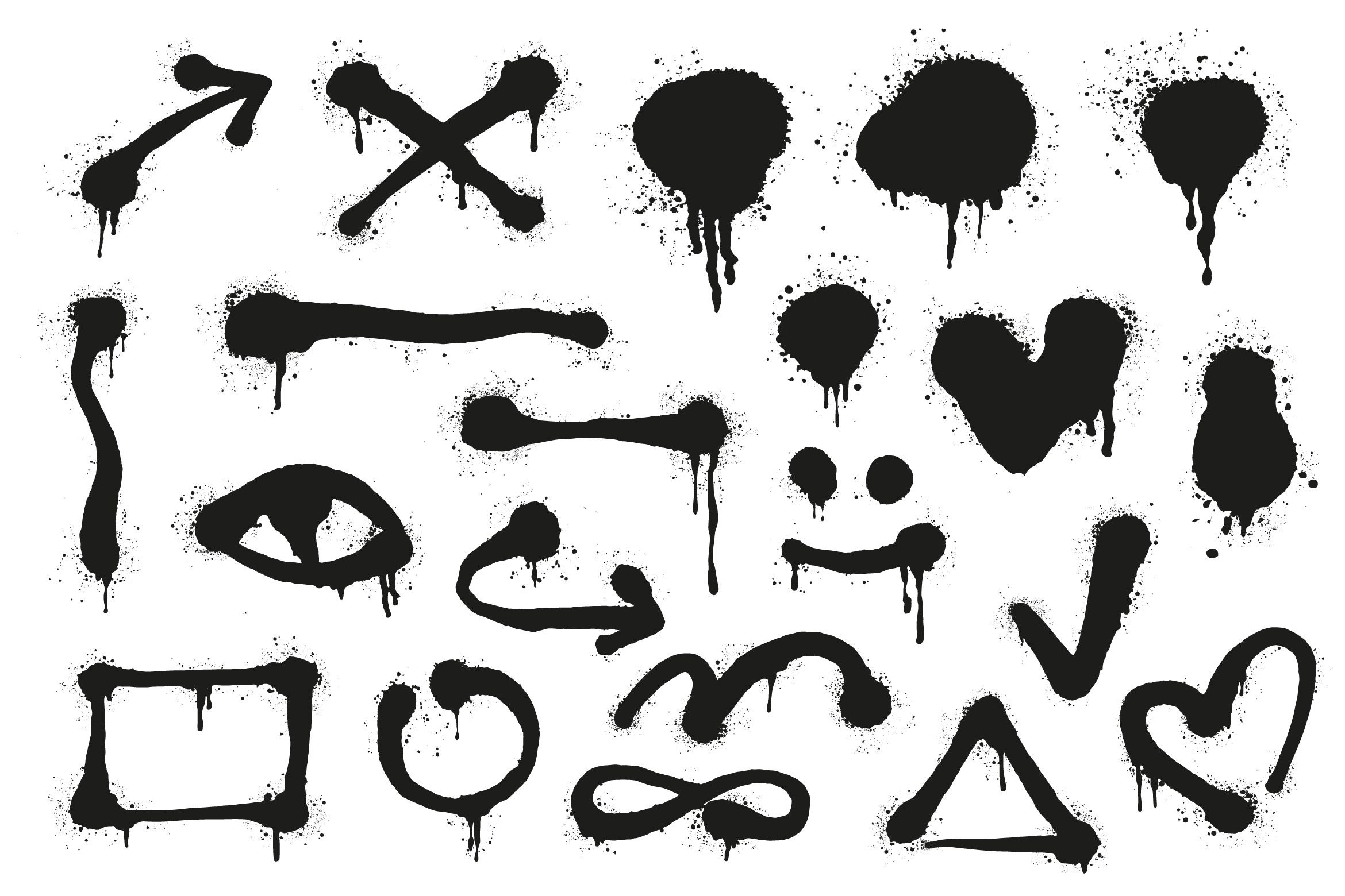 Graffiti Spray Set Elements in Flat Graphic Design. Collection Objects ...