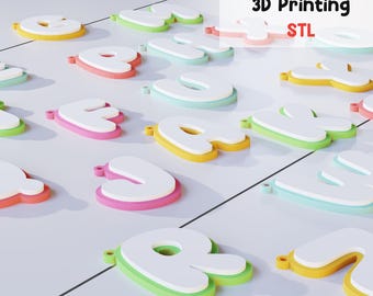 Keychain With Letters Pack 3d Printing File STL Digital Download - Etsy