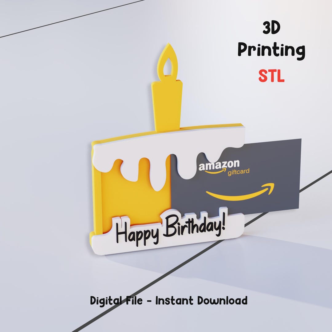 3D Print Cake Gift Card Holder STL File, Birthday (digital Files) - Etsy
