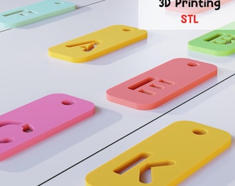 Keychain With Letters Pack 3d Printing File STL Digital Download - Etsy