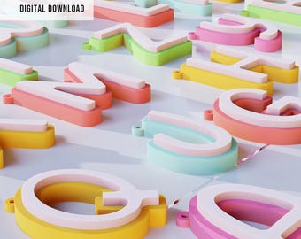 Keychain With Letters Pack 3d Printing File STL Digital Download - Etsy
