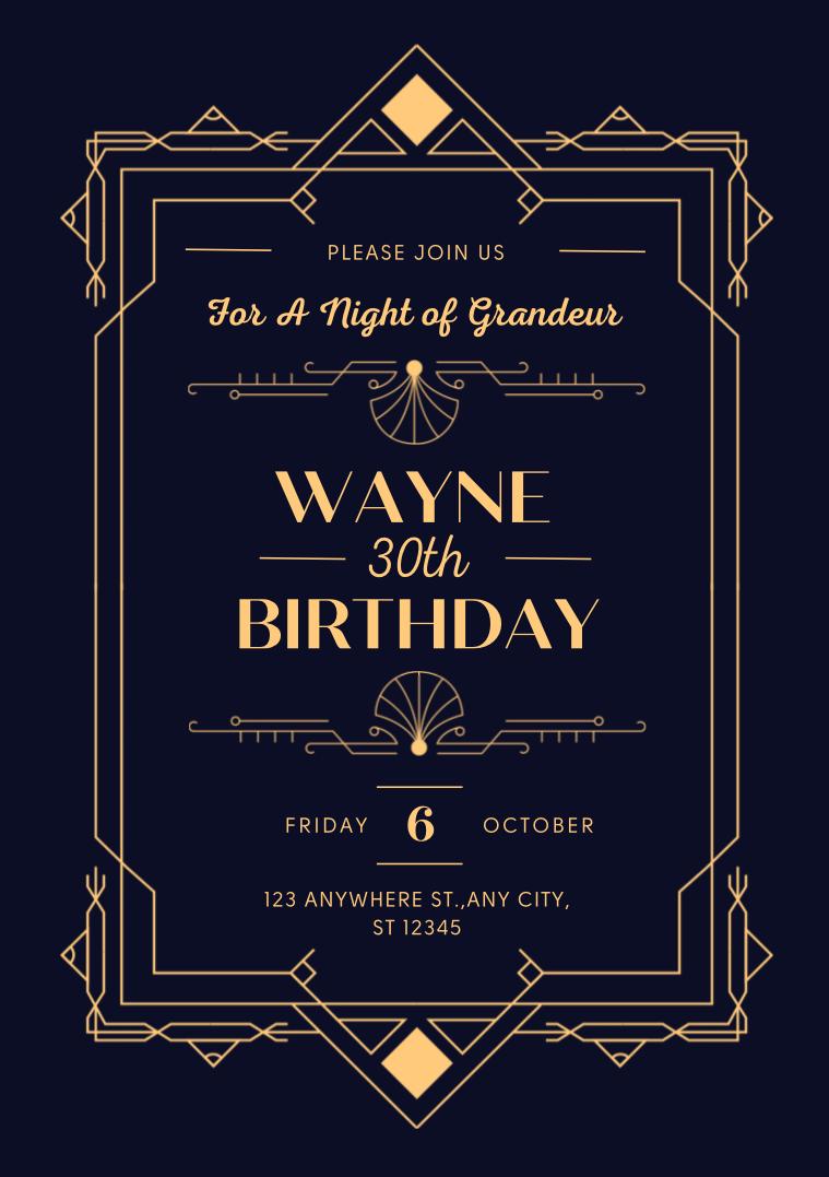 Gatsby Nights - Art Deco Party Invitation - Etsy