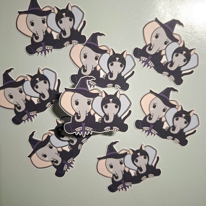 Ellie & Eli Halloween Sticker | Gothic Witch Cat Vinyl Stickers ...