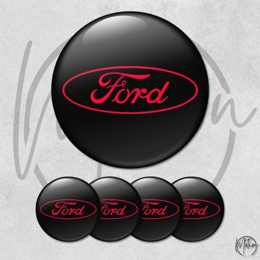 Ford Emblem Decals | Set of 4 Premium 3D Raised Resin Stickers | Glossy ...
